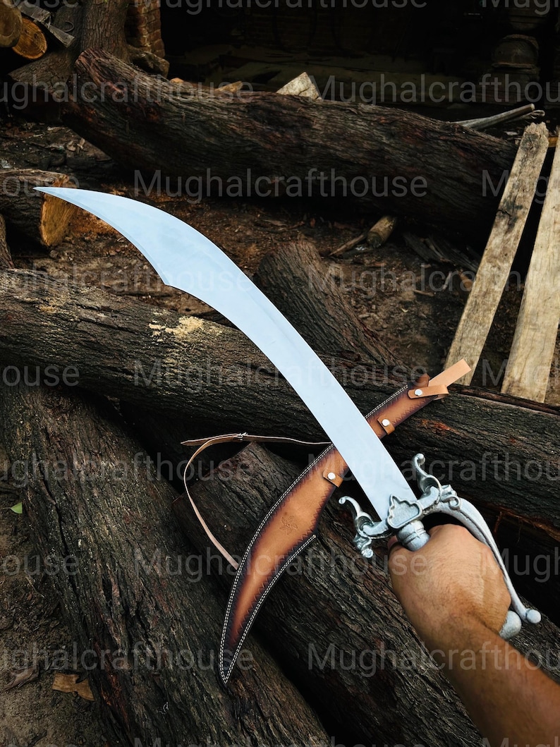 Hand Forged Scimitar Cutlass Sword, Handmade Curved Blade, Turkish ...