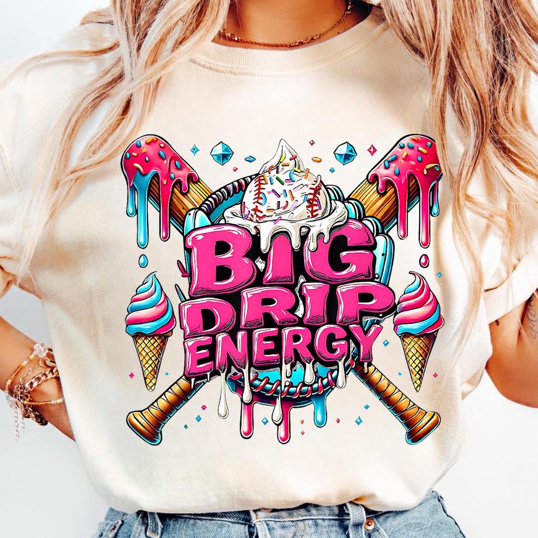 Baseball Ice Cream Cone Pink Sprinkle Drip|pink Purple Teal Blue Png ...