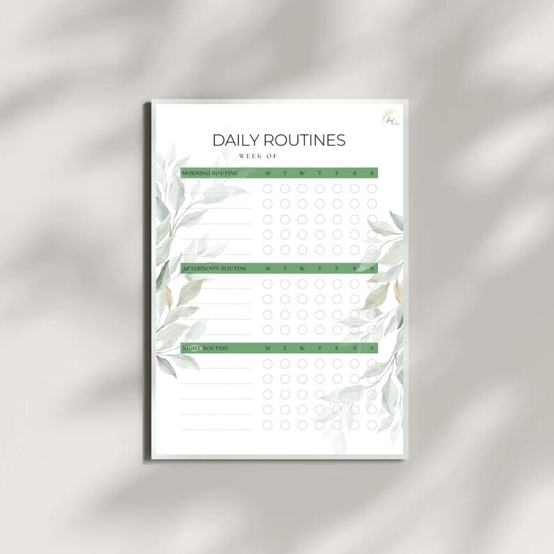 Daily Routine Tracker Printable | Morning, Afternoon, Night Habit ...
