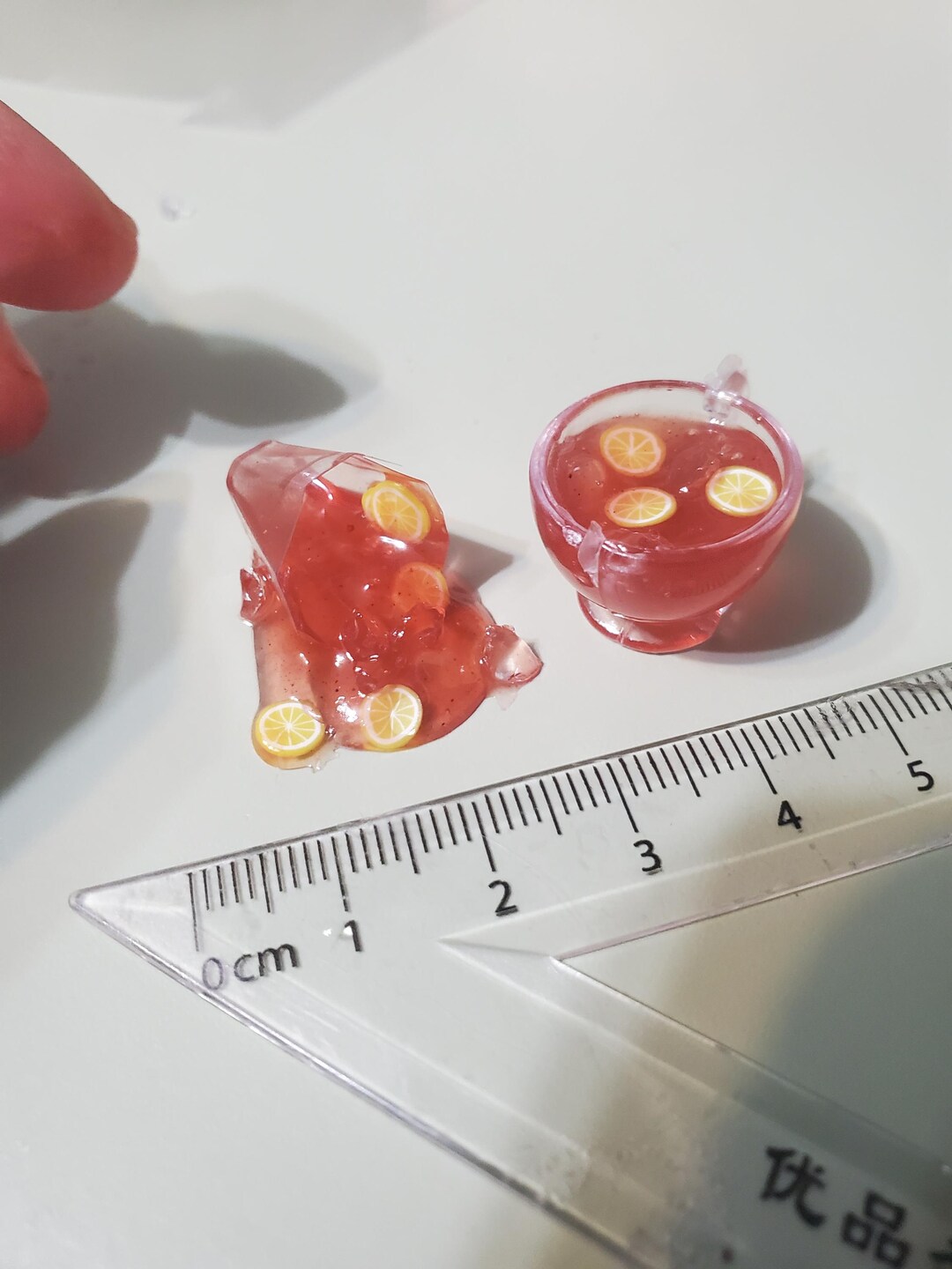 Spilled Lemon Tea Drink Fake Food Replica Dollhouse Miniature 1:6 - Etsy