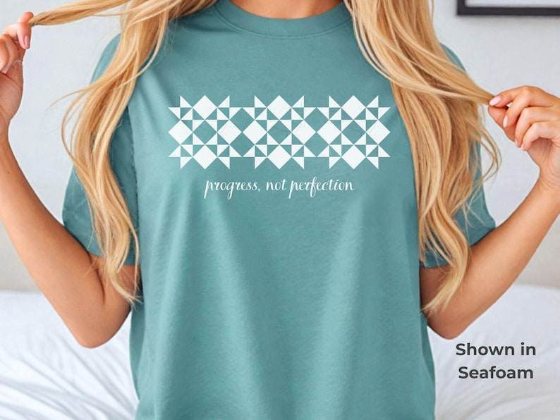 Progress Not Perfection Quilt Block Shirt, Colorful Comfort Colors ...