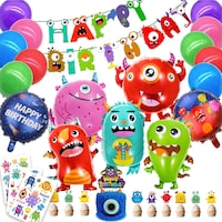 Printable Personalized Happy Birthday Banner - Monster Party - Etsy