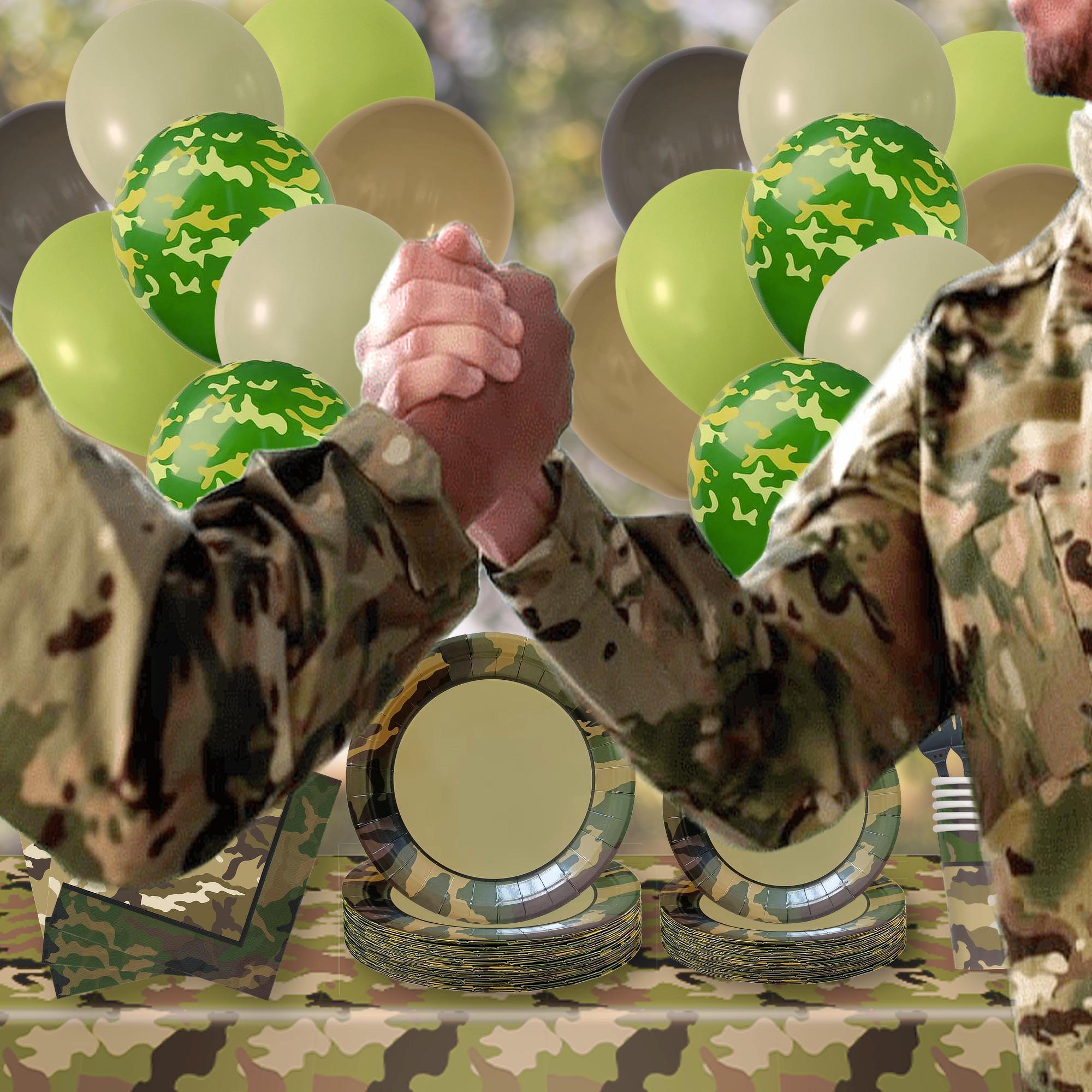 Army Party Decorations - Camo Party Supplies - Paper Plates, Napkins ...