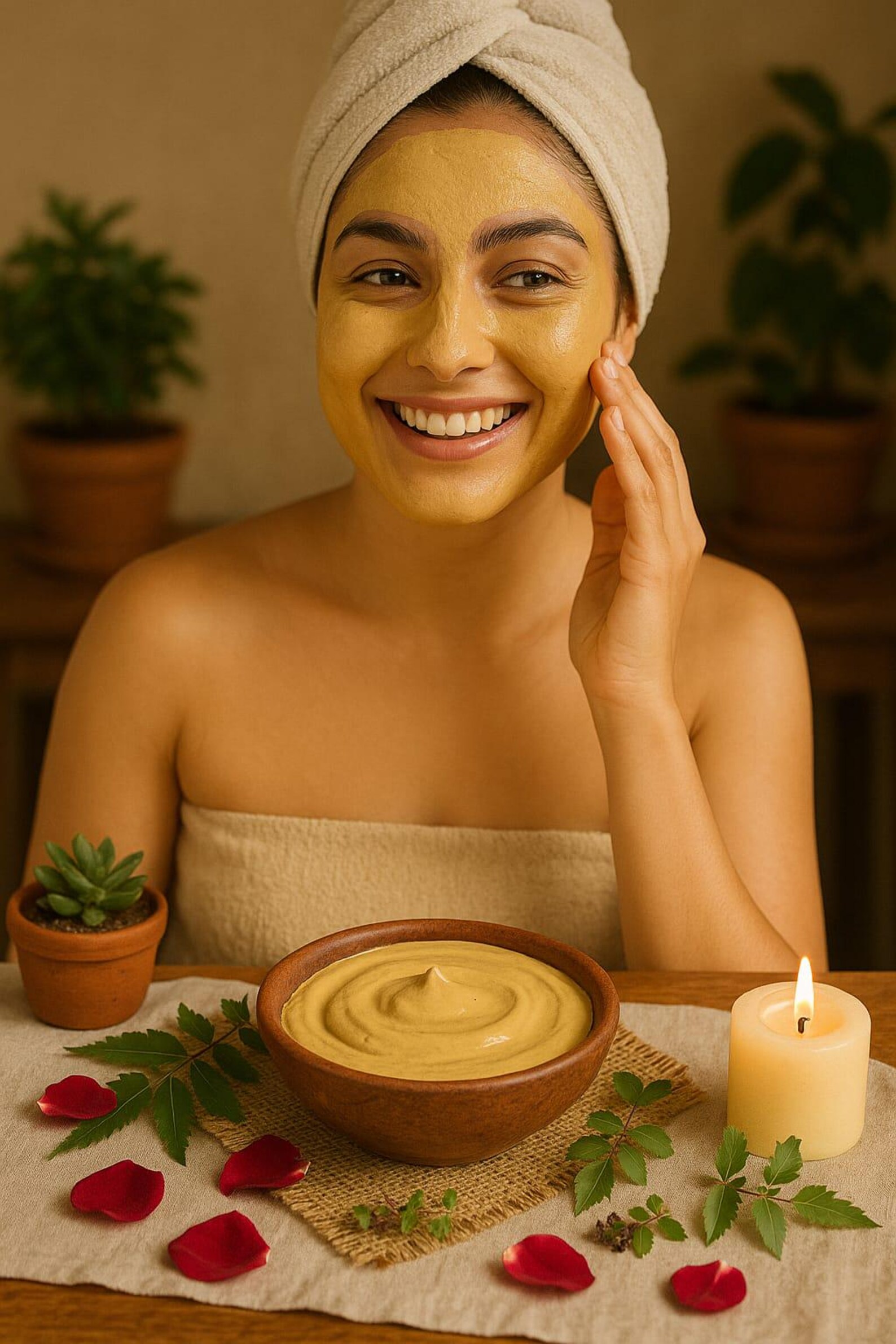 Clay Face Mask Powder, Natural Glow Face Pack, Turmeric, Coffee ...