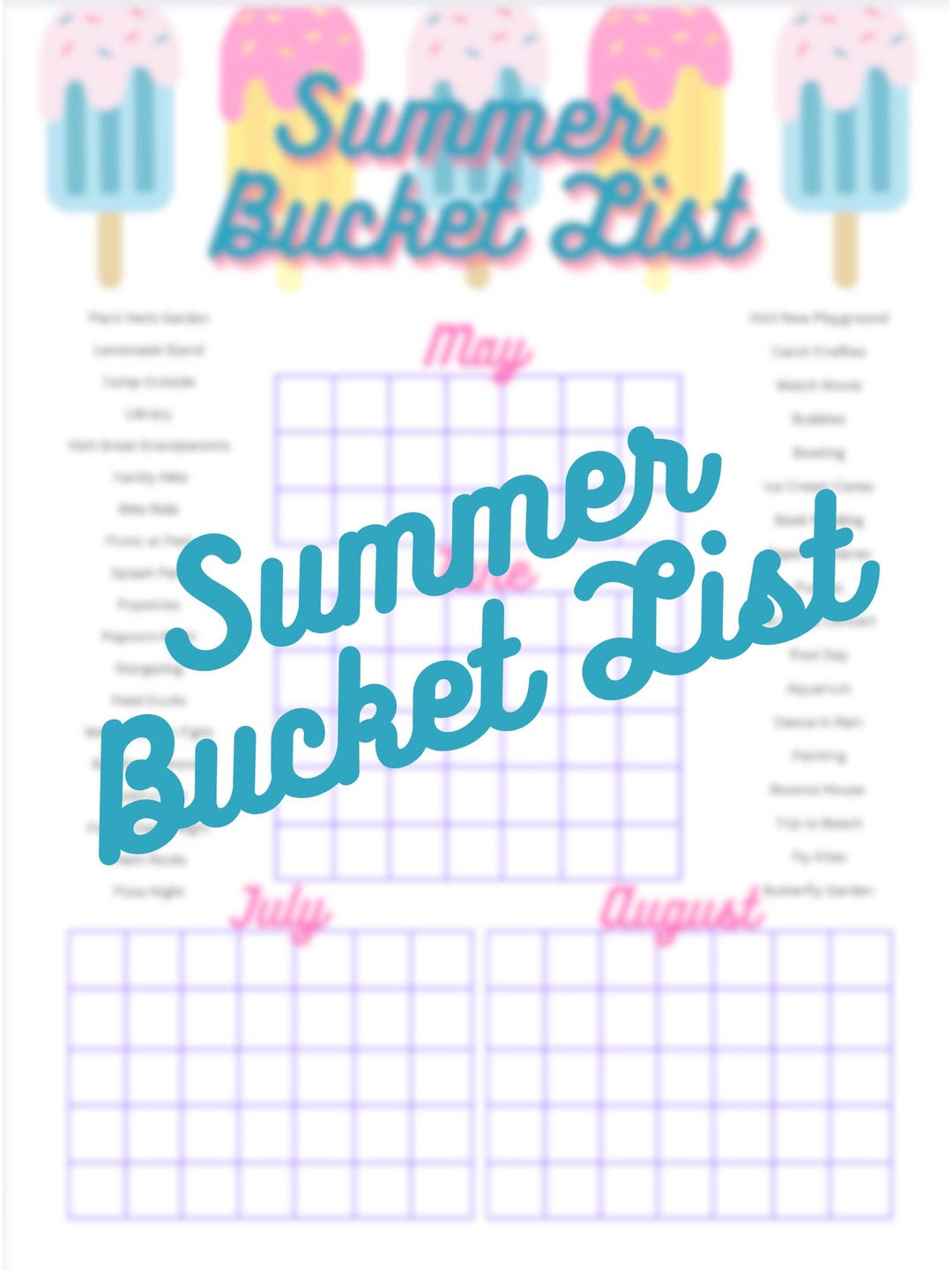 Summer Bucket List for Kids | Printable Activities Checklist | Family ...