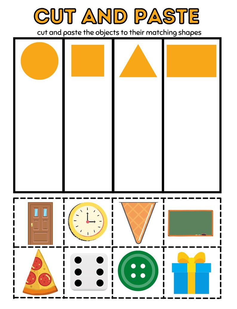 Cut and Paste Shapes - Etsy