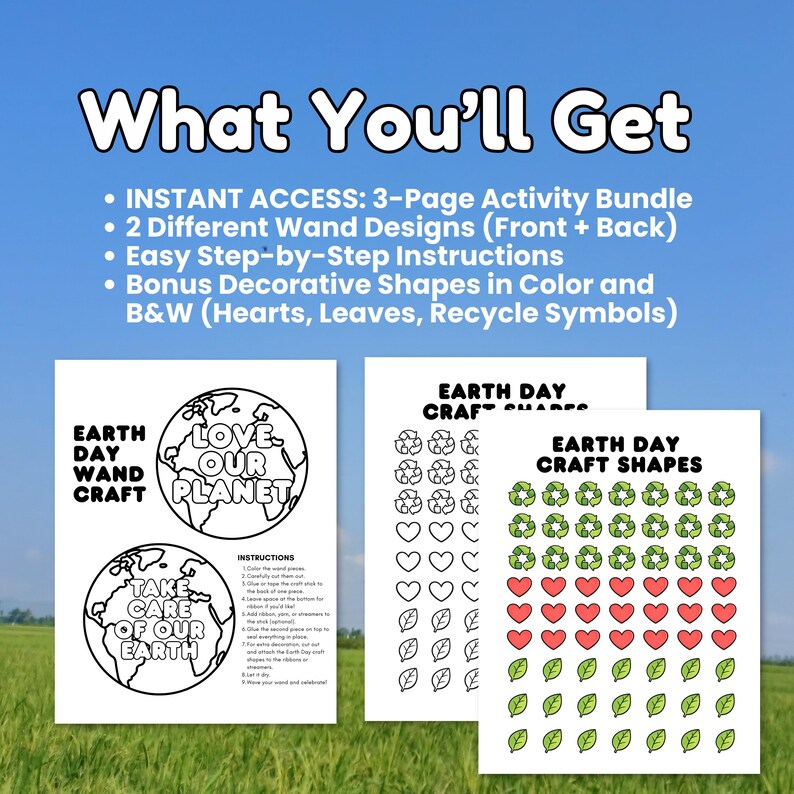 Earth Day Wand Craft for Kids, Printable Arbor Day Activity, Low Prep ...