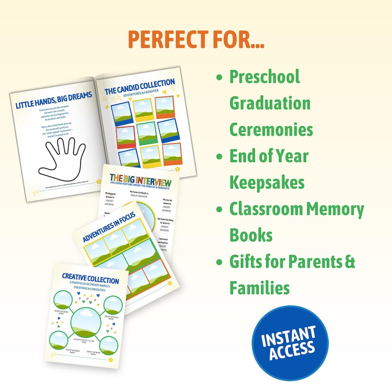 Preschool Graduation Magazine Keepsake, Editable Canva Memory Book ...