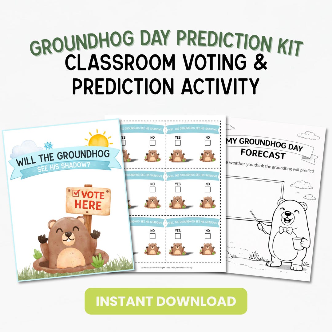 Groundhog Day Prediction Activity, Classroom Voting Game, February 2nd ...