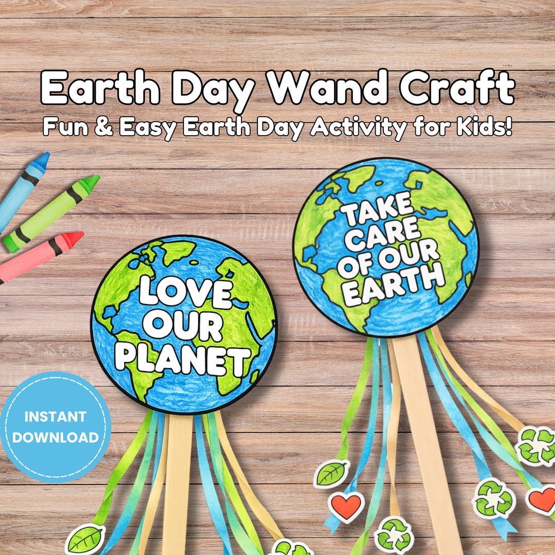 Earth Day Wand Craft for Kids, Printable Arbor Day Activity, Low Prep ...