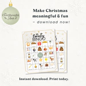 Nativity Bingo Printable, 50 Bingo Cards & Call Sheet, Christmas Game ...
