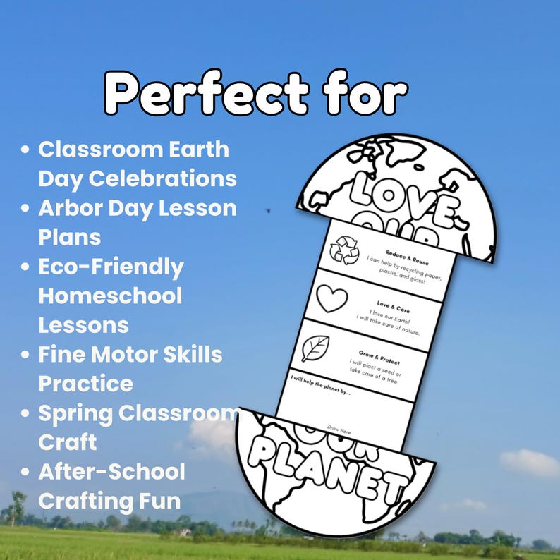 Earth Day Accordion Fold Craft, Low Prep Classroom Activity for Kids ...