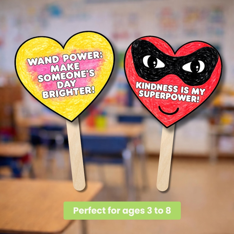Kindness Wand Craft for Kids, Super Kid Heart Wand Printable, World ...