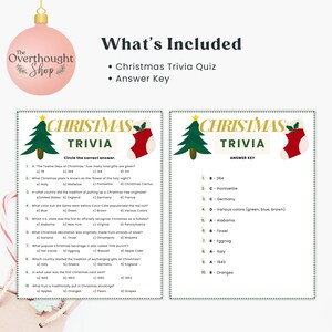 Christmas Trivia Printable, 10-question Multiple Choice Holiday Quiz ...