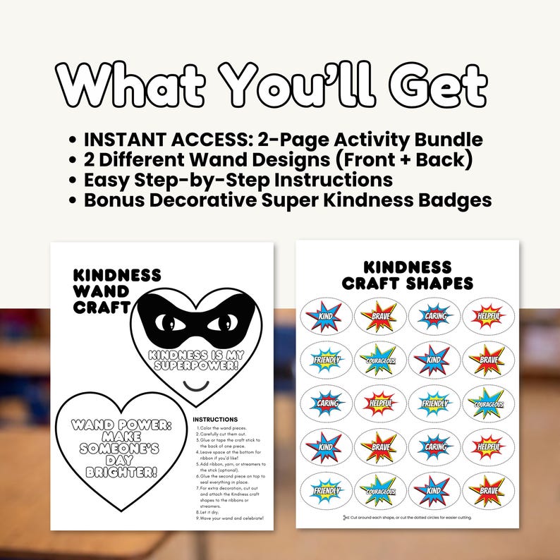 Kindness Wand Craft for Kids, Super Kid Heart Wand Printable, World ...