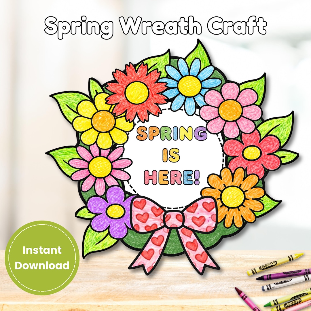 Spring Wreath Craft for Kids, Flower Art Activity, Early Years Fine ...