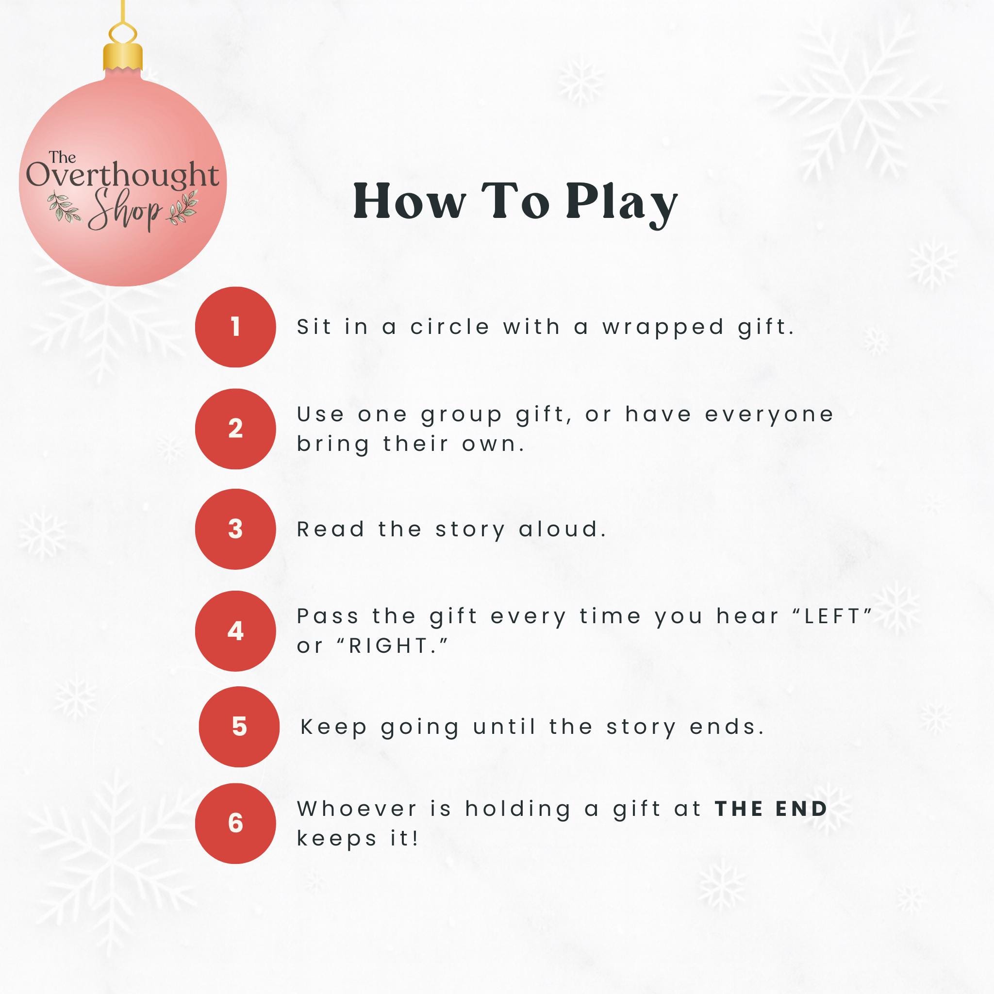 Left Right Christmas Game Printable, Pass the Present Gift Exchange ...