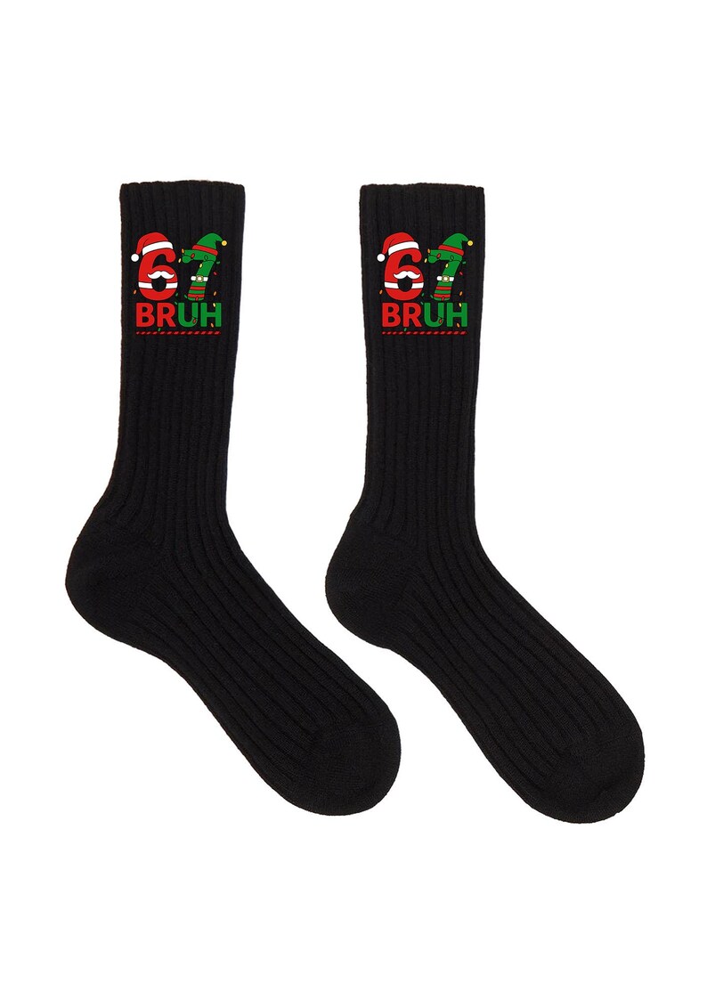 Six Seven BRUH Socks, Viral Trend 67 Slang Christmas Socks, UK Size 6 ...
