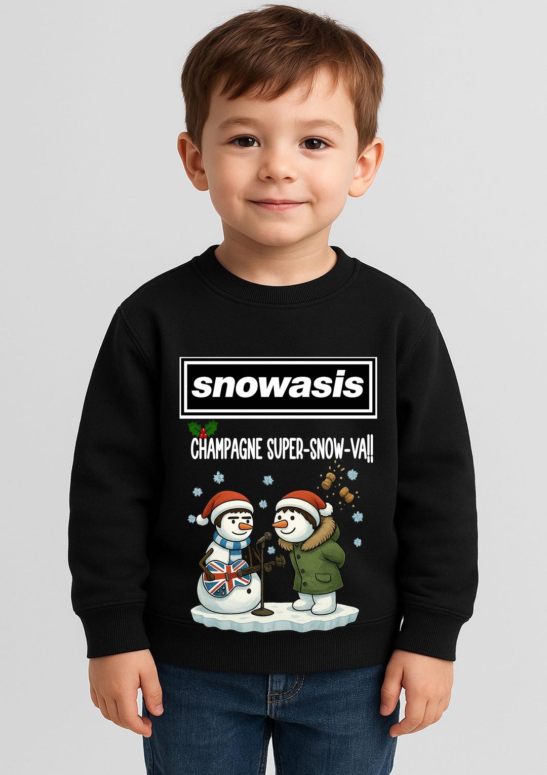 Viral Snowasis Champagne Super Snow-va Kids Christmas Jumper/t-shirts ...