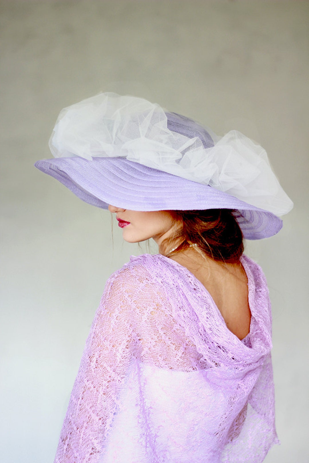 Lilac Linen Shawl Wedding Lace Scarf Bridesmaids Gift Shawl Evening ...
