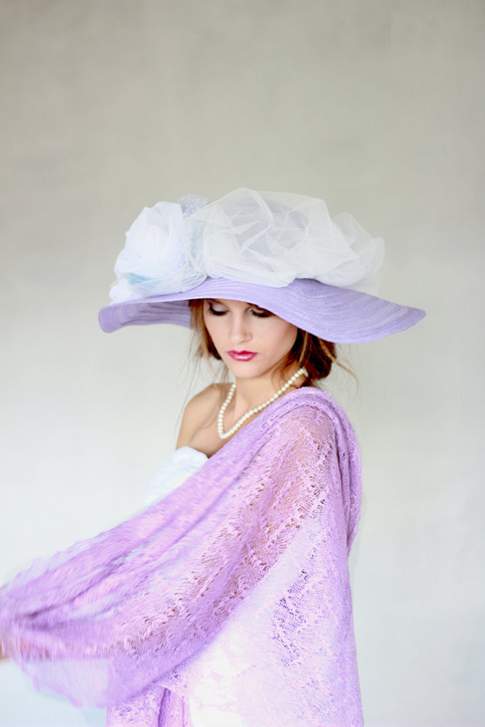 Lilac Linen Shawl Wedding Lace Scarf Bridesmaids Gift Shawl Evening ...