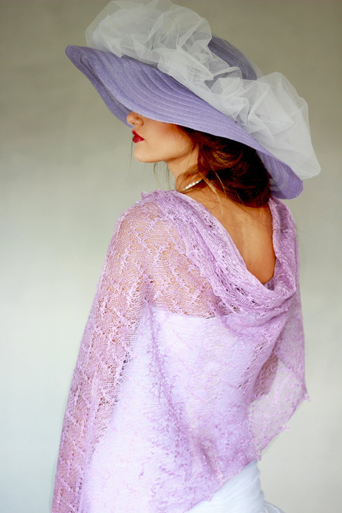 Lilac Linen Shawl Wedding Lace Scarf Bridesmaids Gift Shawl Evening ...