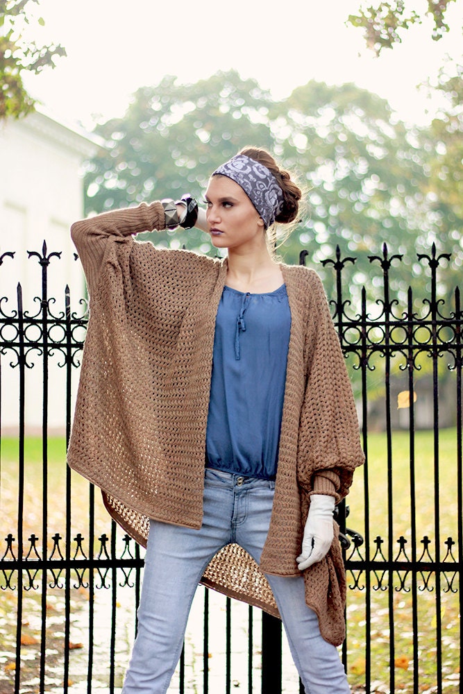 Oversized Knit Cardigan Open Front Wool Cardigan Wrap Women Knitted ...