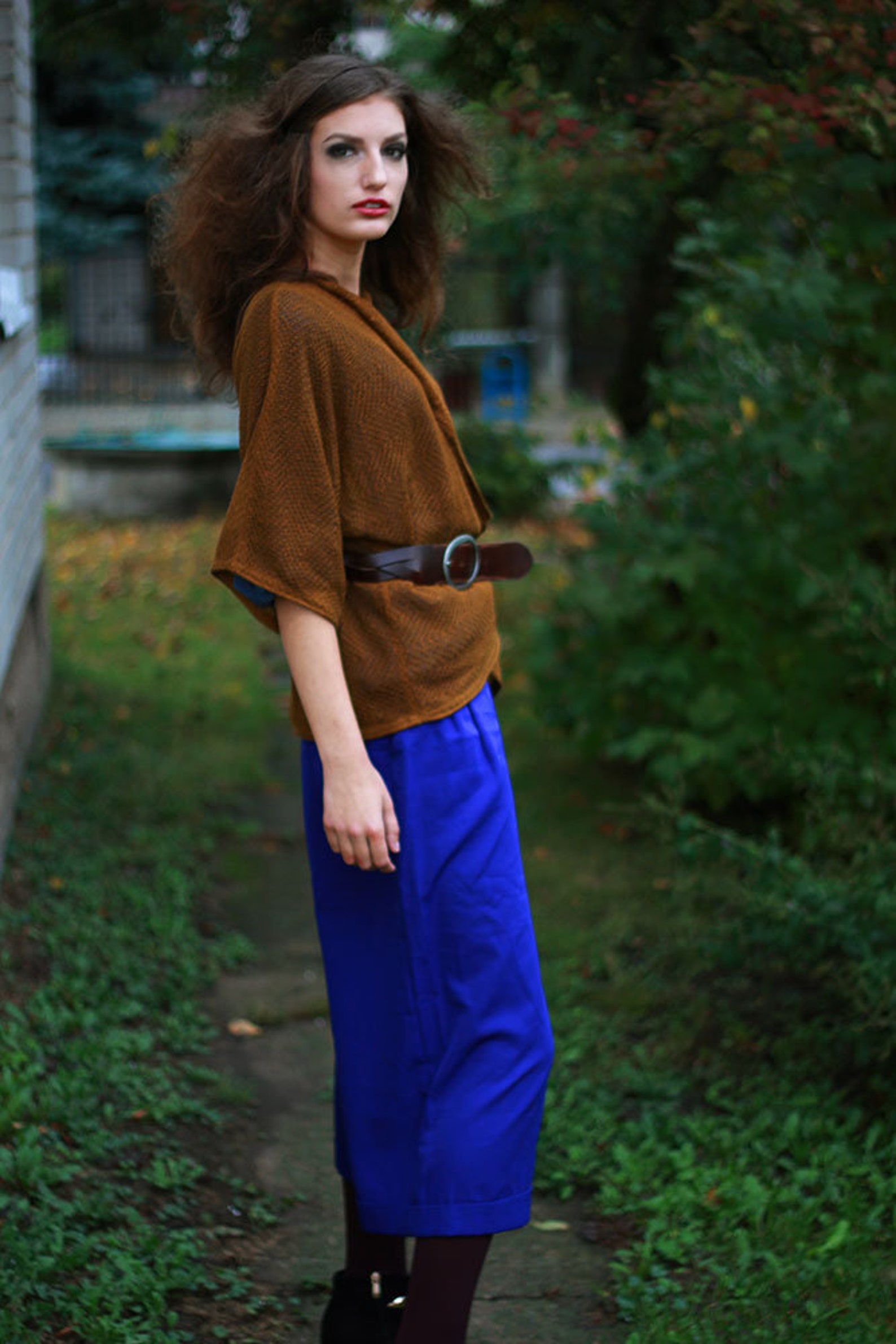 Loose Brown Linen Jacket Oversized Sheer Blazer Short Knitted Boho ...