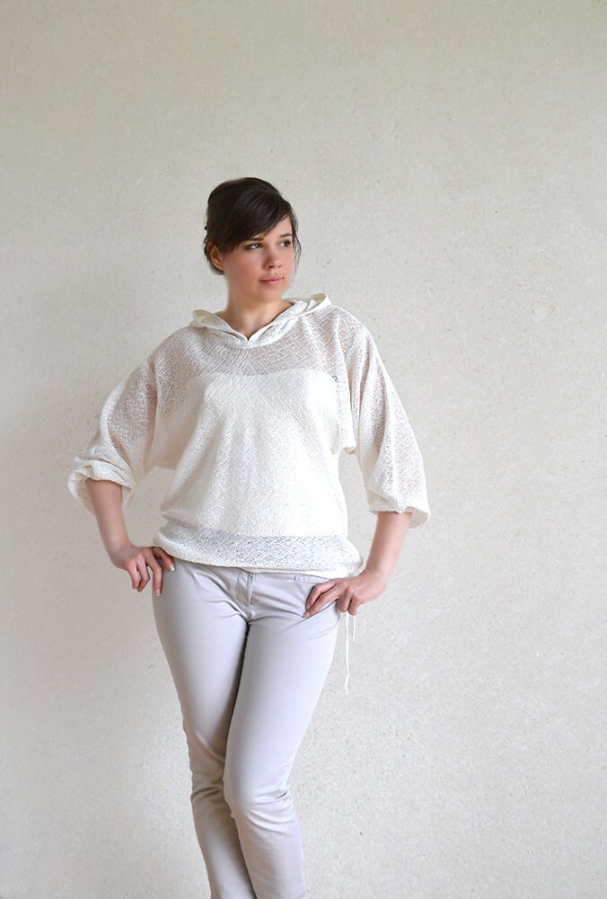Summer Hooded Linen Sweater Natural Vegan Sweater Lightweight - Etsy