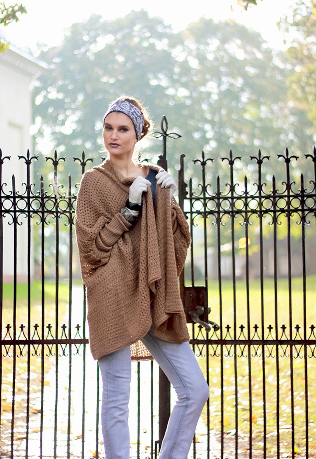 Oversized Knit Cardigan Open Front Wool Cardigan Wrap Women Knitted ...