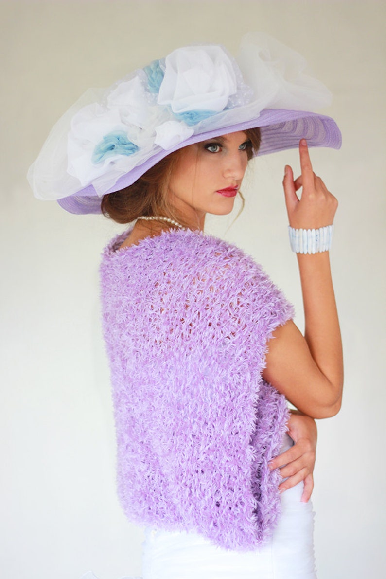 Lilac Wedding Bolero Knitted Shrug Jacket Mother of the Groom Shrug ...