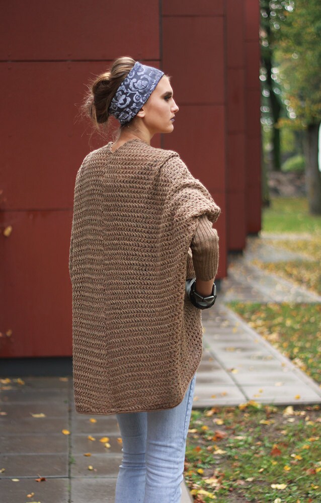 Oversized Knit Cardigan Open Front Wool Cardigan Wrap Women - Etsy