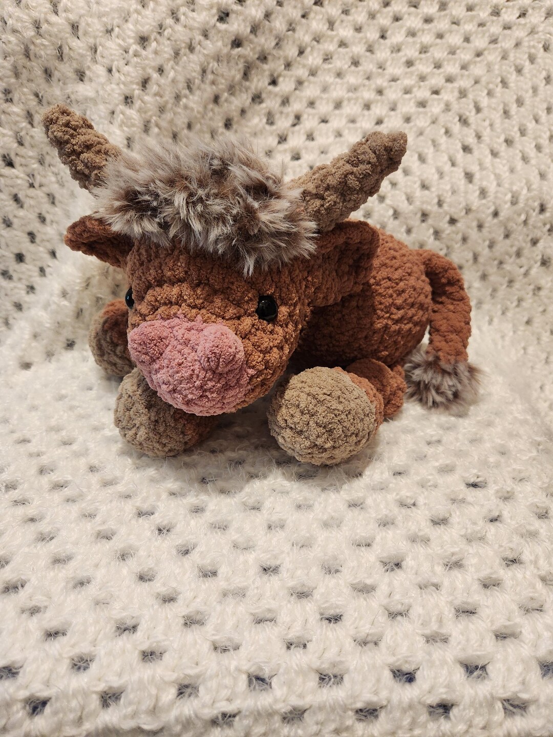 Handmade Crochet Highland Cow Plushie | Super Soft | Perfect Gift for ...