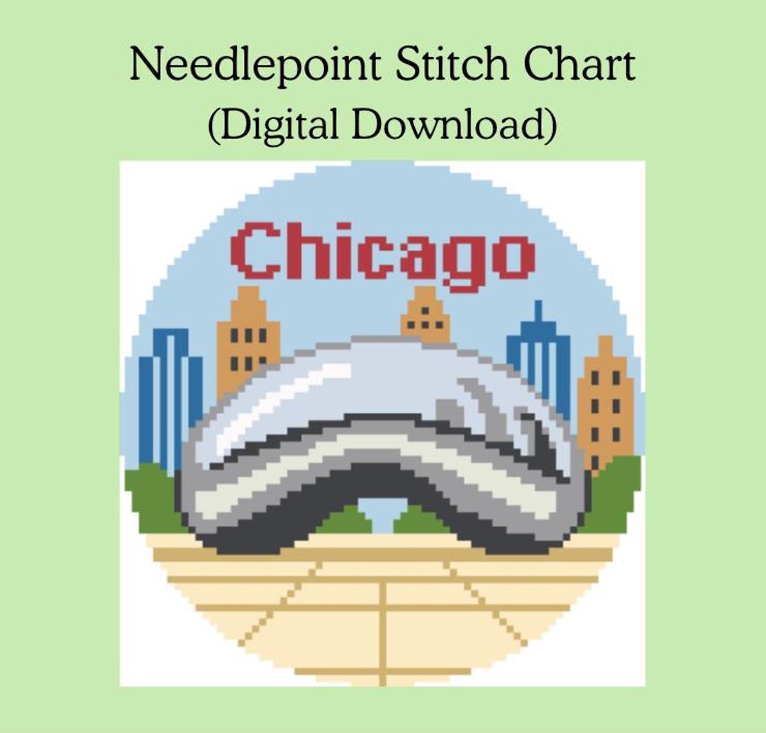 Chicago Needlepoint Pattern, City Skyline Ornament (PDF Pattern) - Etsy