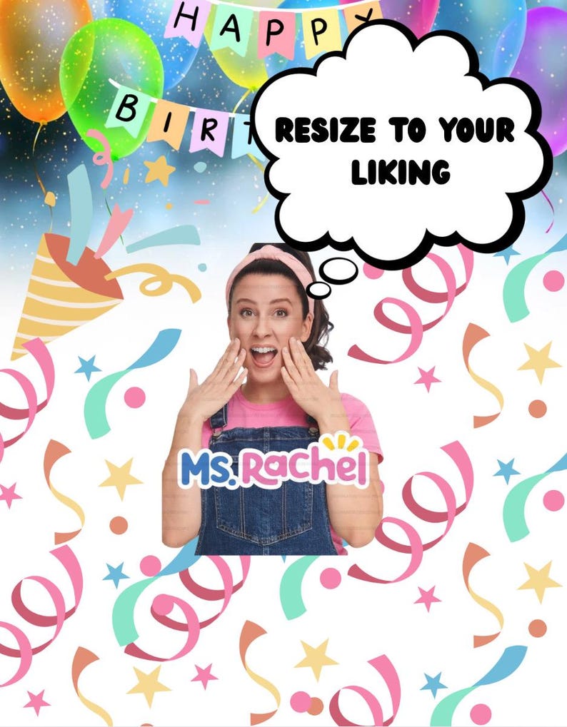 Ms. Rachel Transparent Background Toddler Theme Graphic Digital PNG for ...