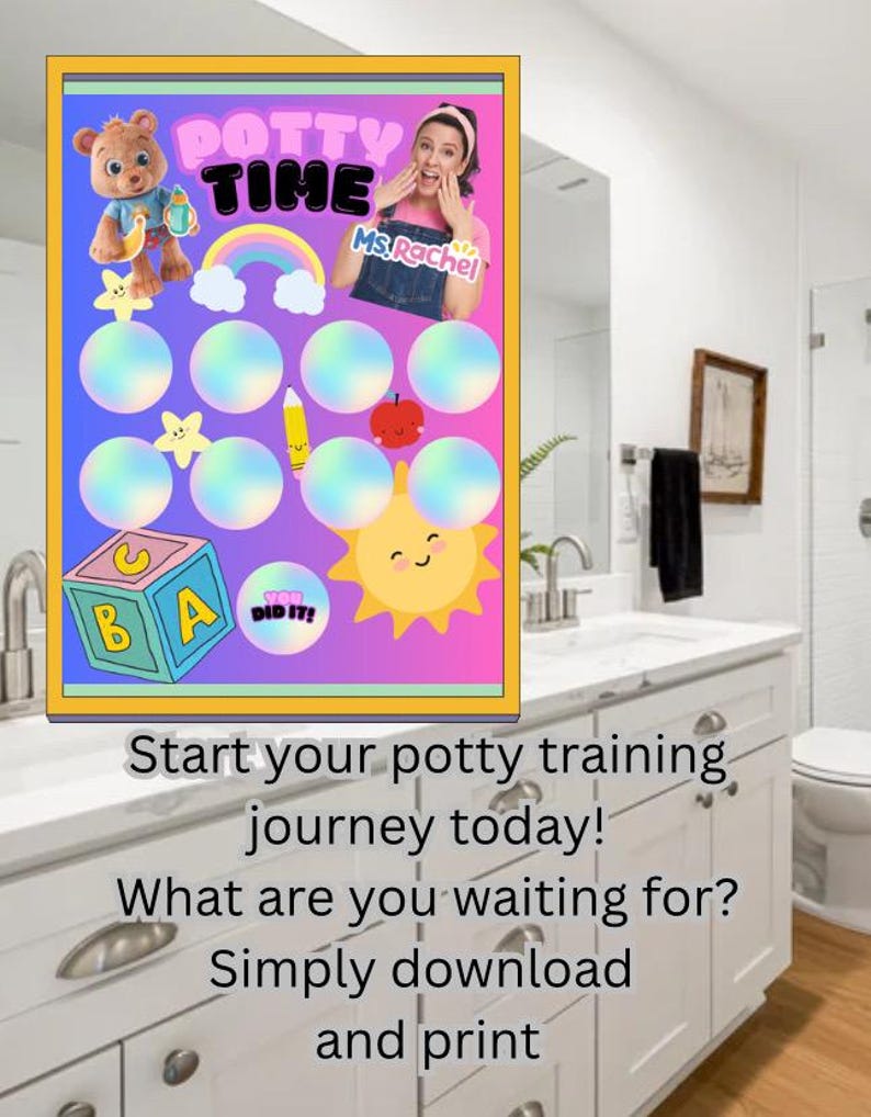 Ms. Rachel Potty Chart: Printable Reward Stickers for Toddlers (digital ...