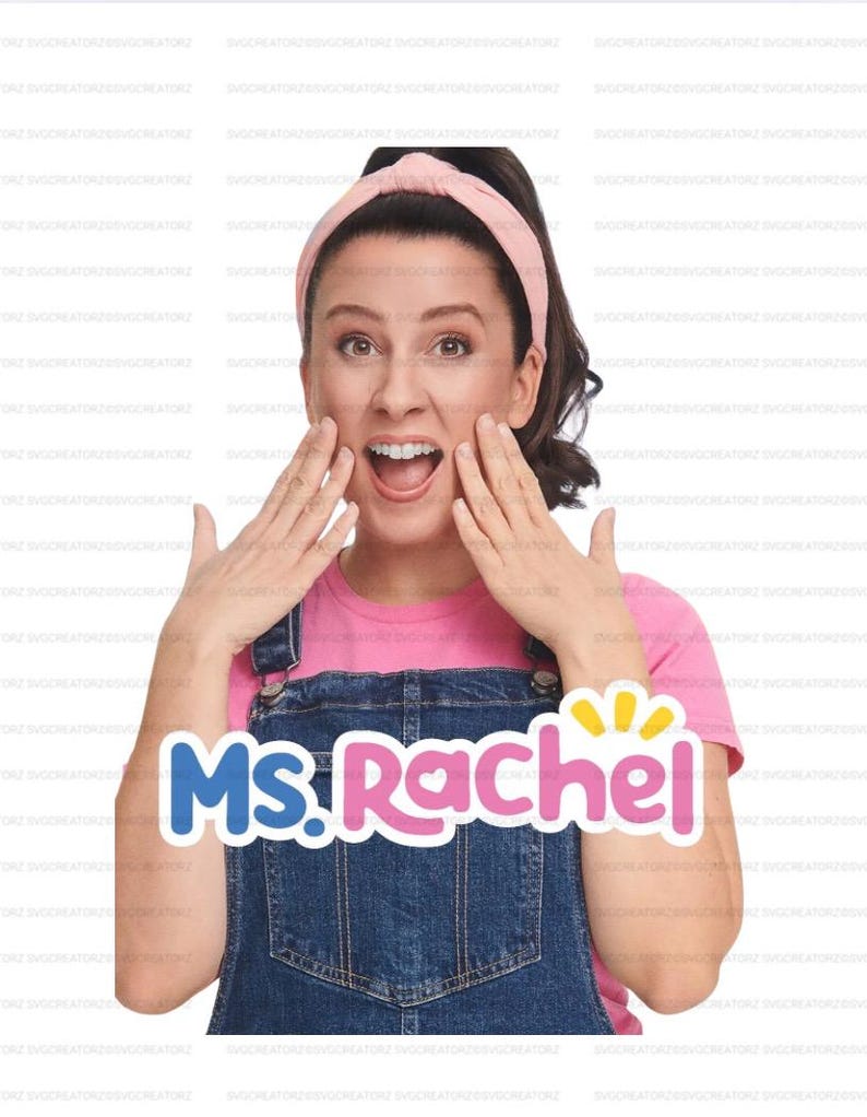 Ms. Rachel Transparent Background Toddler Theme Graphic Digital PNG for ...