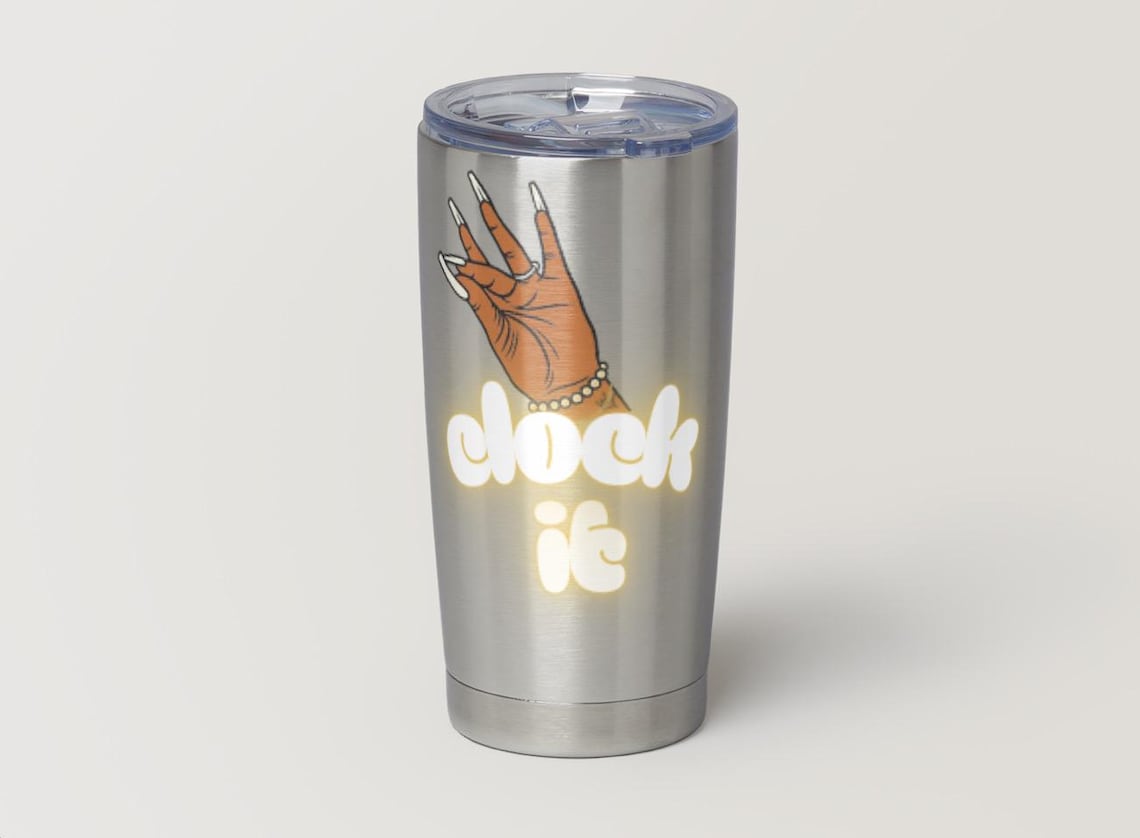 Clock It PNG: Viral Tiktok Slang, Finger Tap Meme Digital Download Png ...