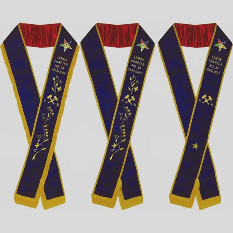 Masonic Regalia Free Mason Past Matron PM Order of Eastern Star OES ...