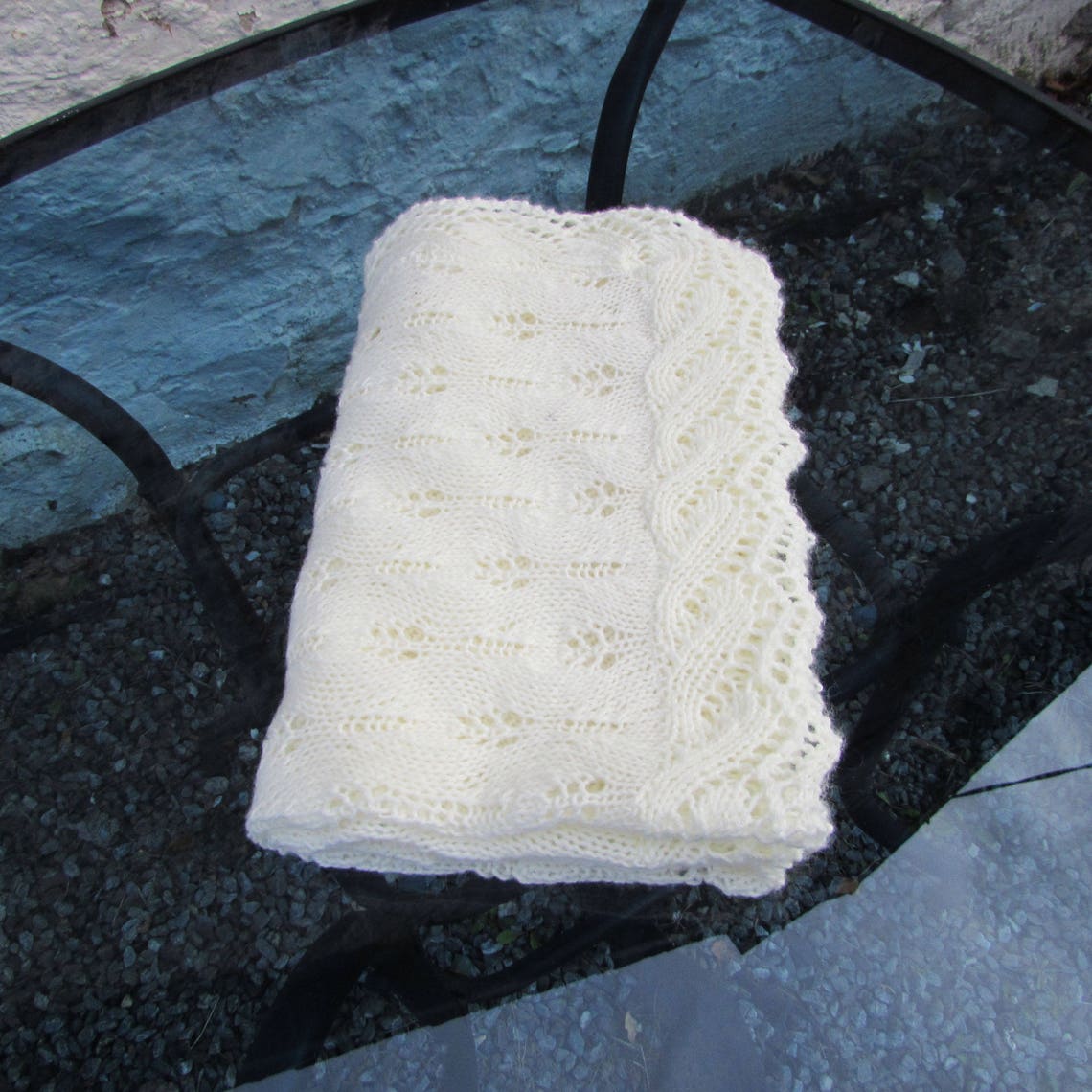 PDF, Baby Blanket, Knitting Pattern, Curving Lace Pattern, DK, 30 X 36 ...