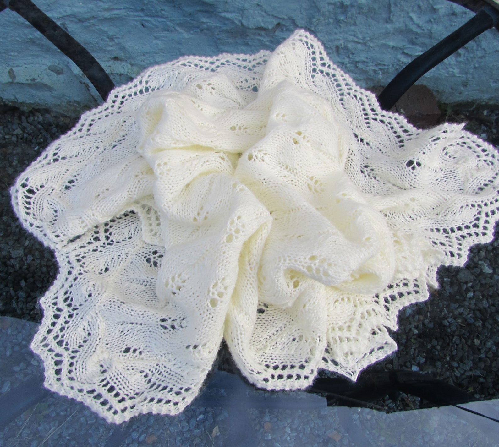 PDF, Baby Blanket, Knitting Pattern, Curving Lace Pattern, DK, 30 X 36 ...