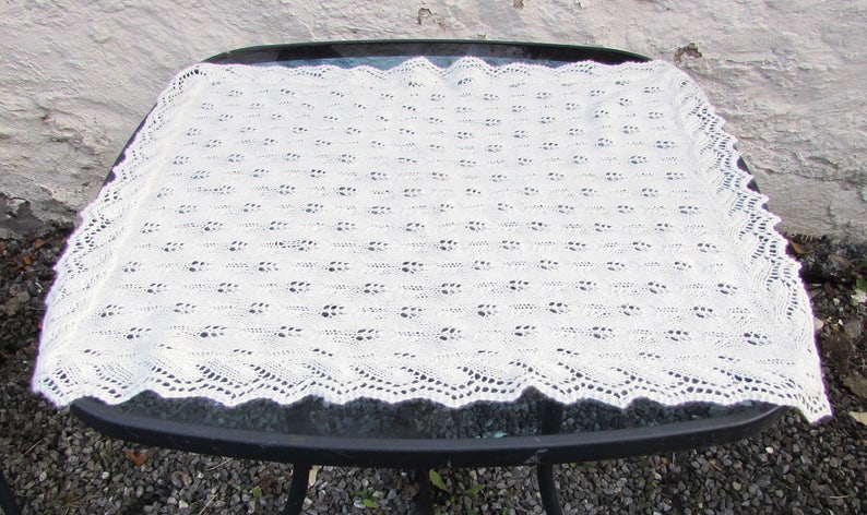 PDF, Baby Blanket, Knitting Pattern, Curving Lace Pattern, DK, 30 X 36 ...