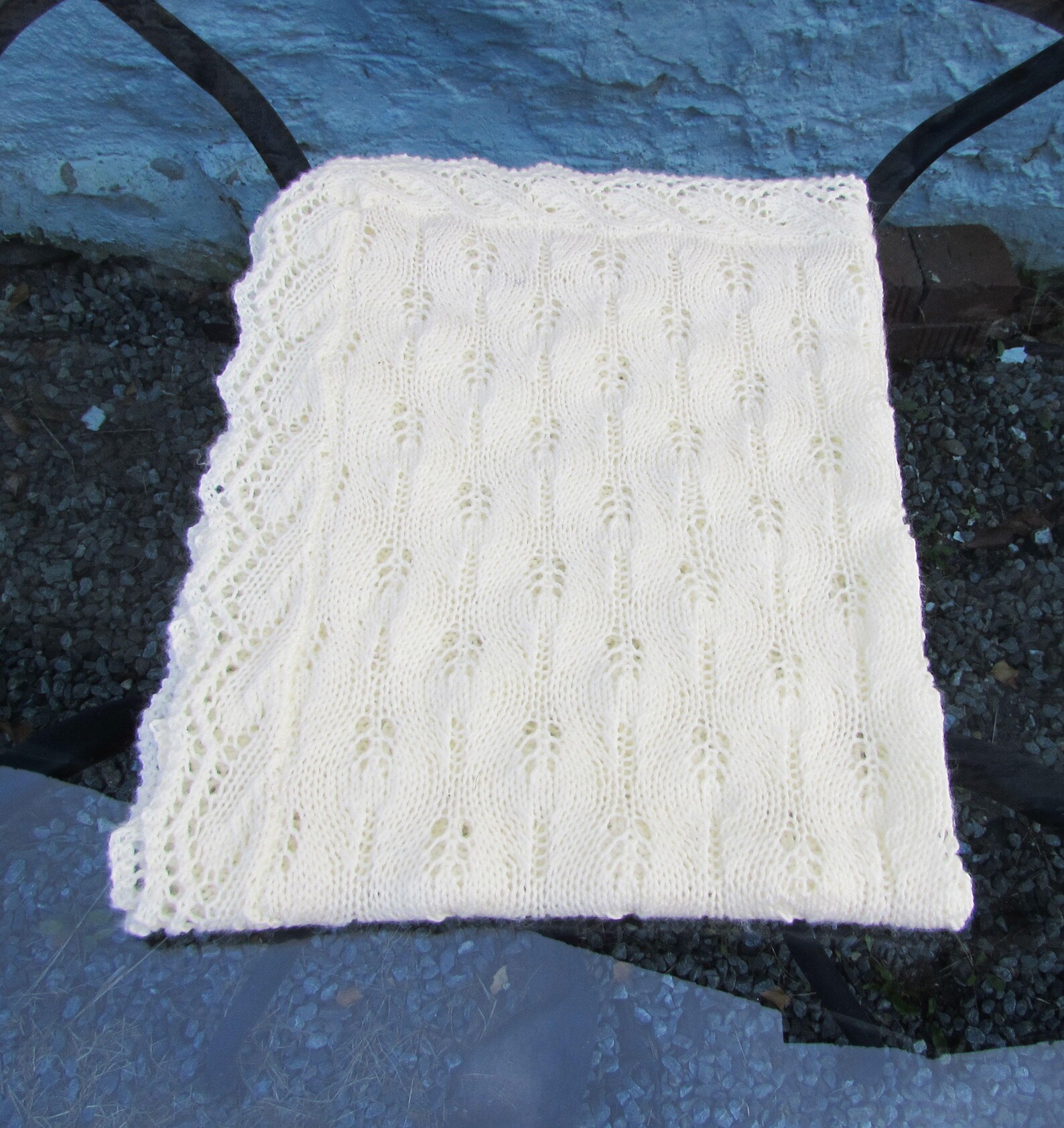 PDF, Baby Blanket, Knitting Pattern, Curving Lace Pattern, DK, 30 X 36 ...