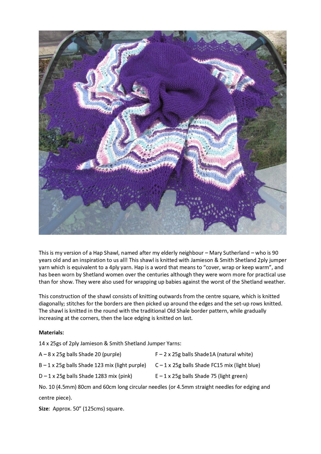 PDF, Traditional Hap Shawl, Knitting Pattern, Hand Knitting, Old Shale ...