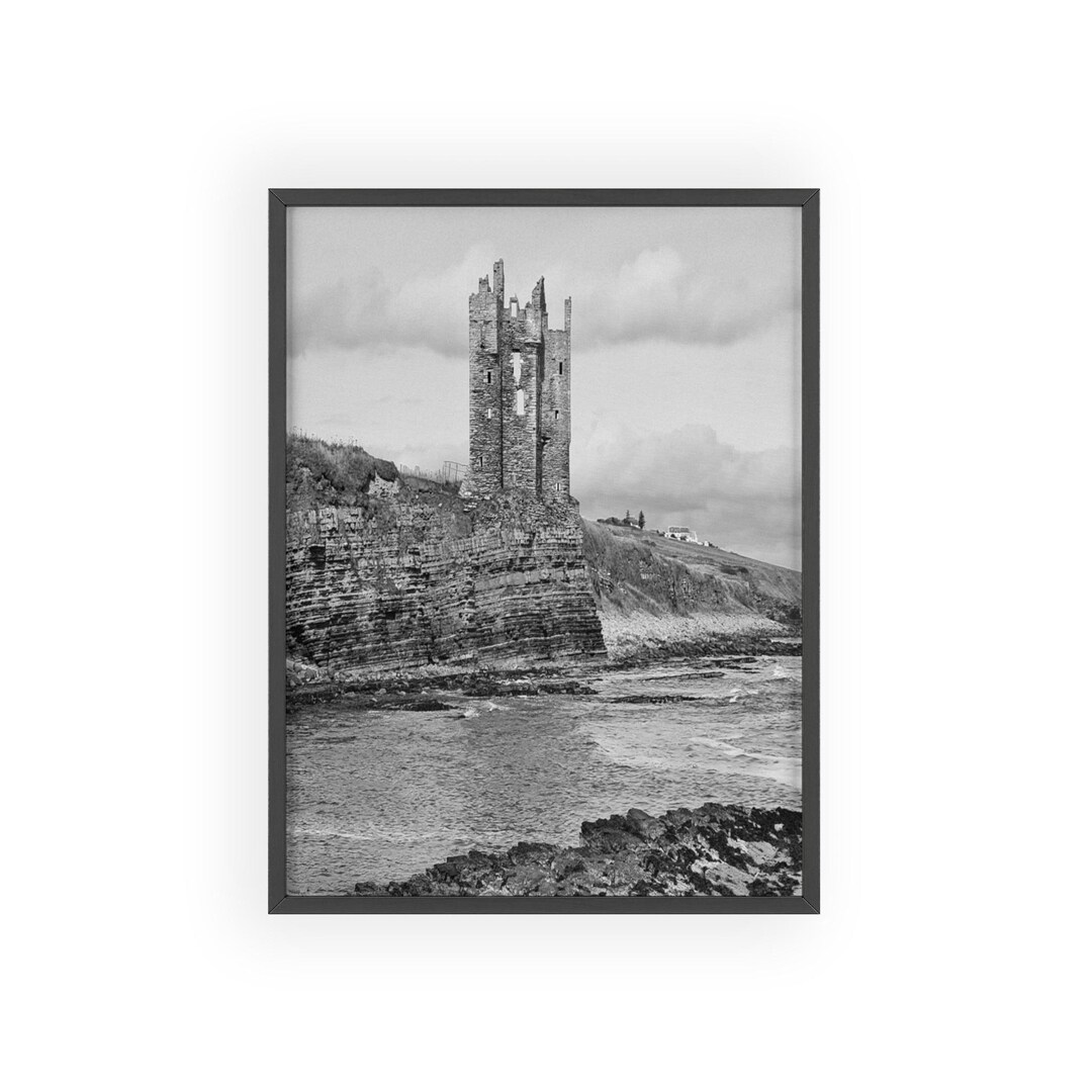 Wall Art, Old Keiss Castle in Caithness Black and White Poster With ...