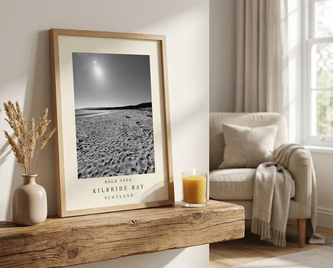 Kilbride Bay Print: Black and White Scotland Wall Art, Digital Download ...