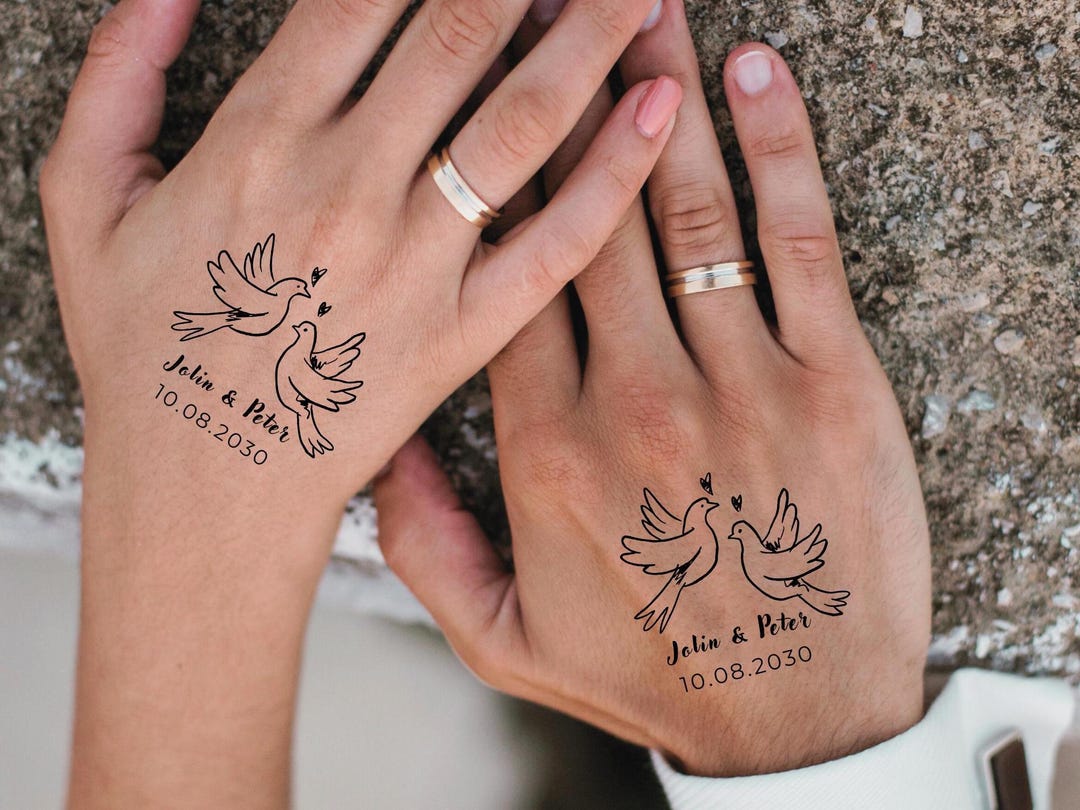 Modern Wedding Temporary Tattoos | Wedding Flash Tattoos | Wedding ...