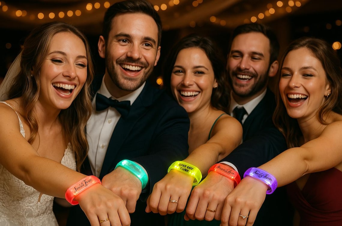 10 Pieces Customized LED Bracelets – Light up Party Wristbands in 7 ...