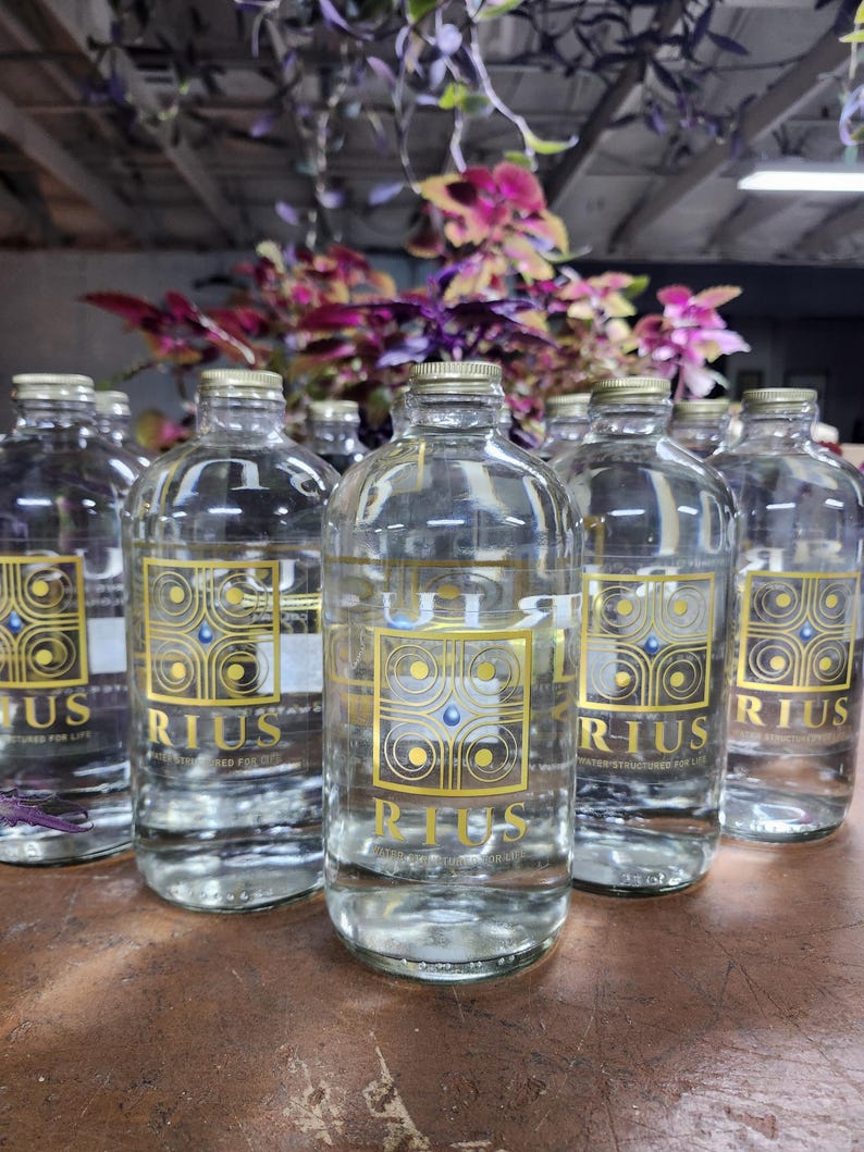 Structured Water 34oz Glass Bottle | Crystal Energized Hexagonal Water ...