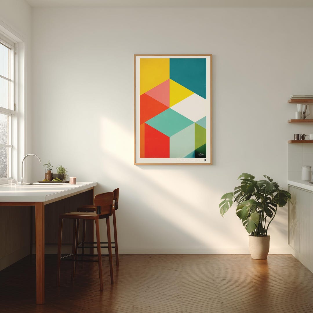 Mid-century Modern Abstract Art Print: Test Card Paradigm (digital ...